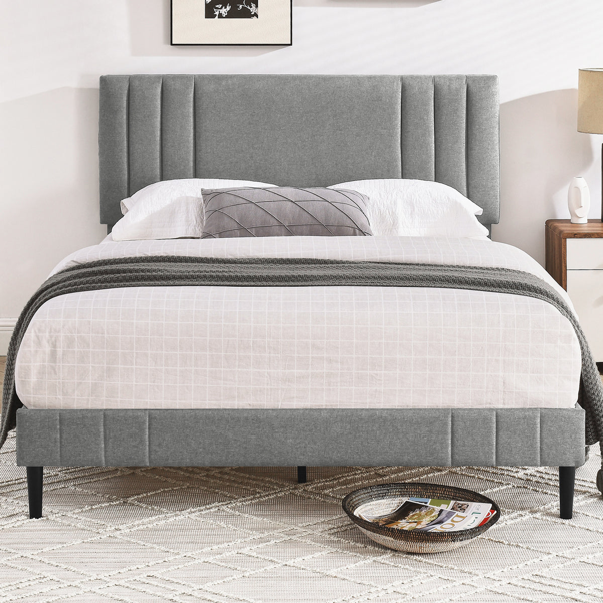 Chicago Upholstered Platform Bed Frame – DeCoro Home LLC